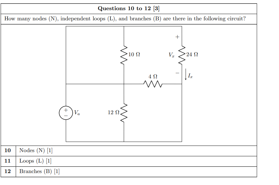 Solved Questions 10 to 12 [3] How many nodes (N), | Chegg.com