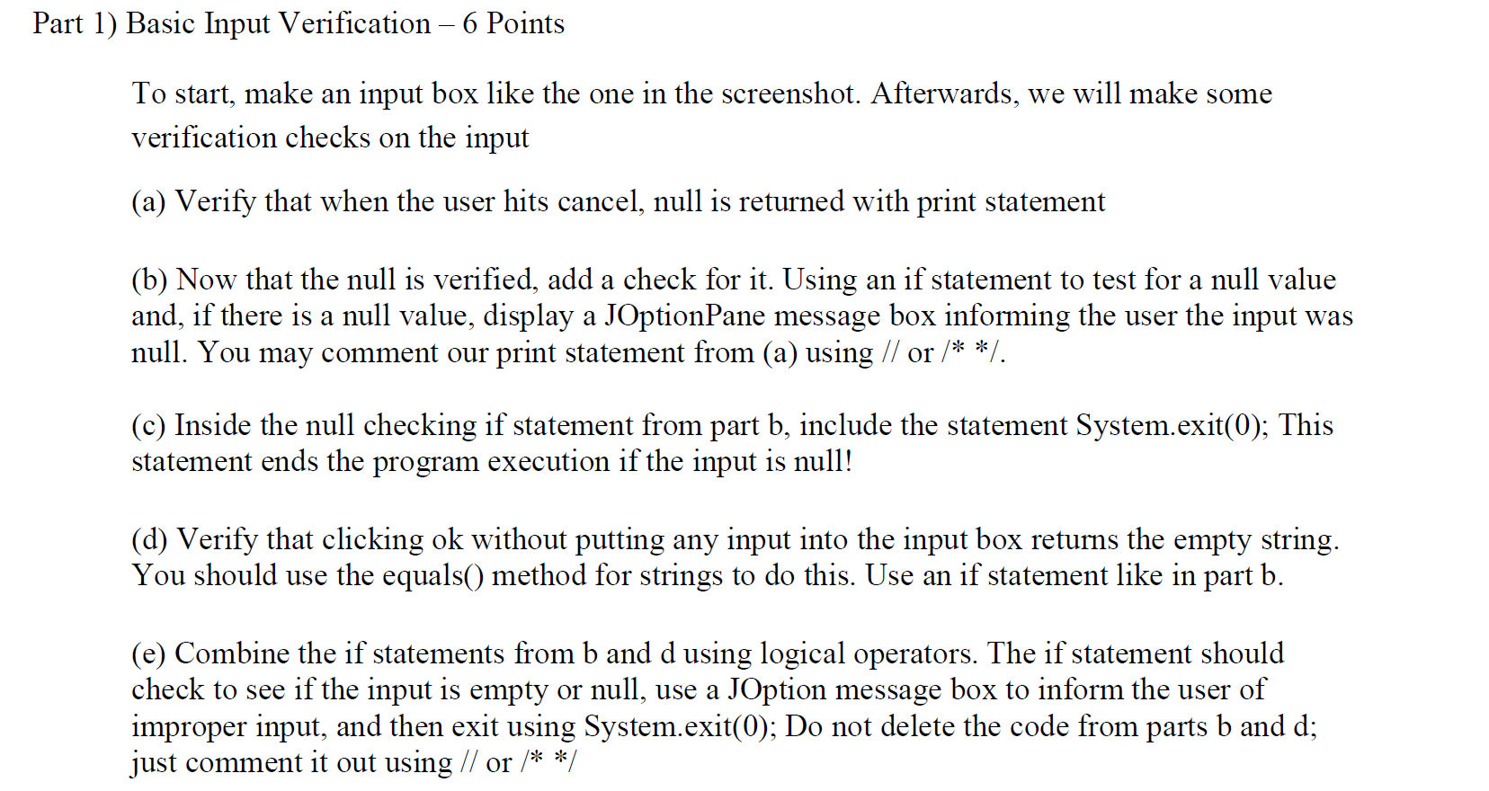 Solved InputValidation.java X 1 /* import | Chegg.com