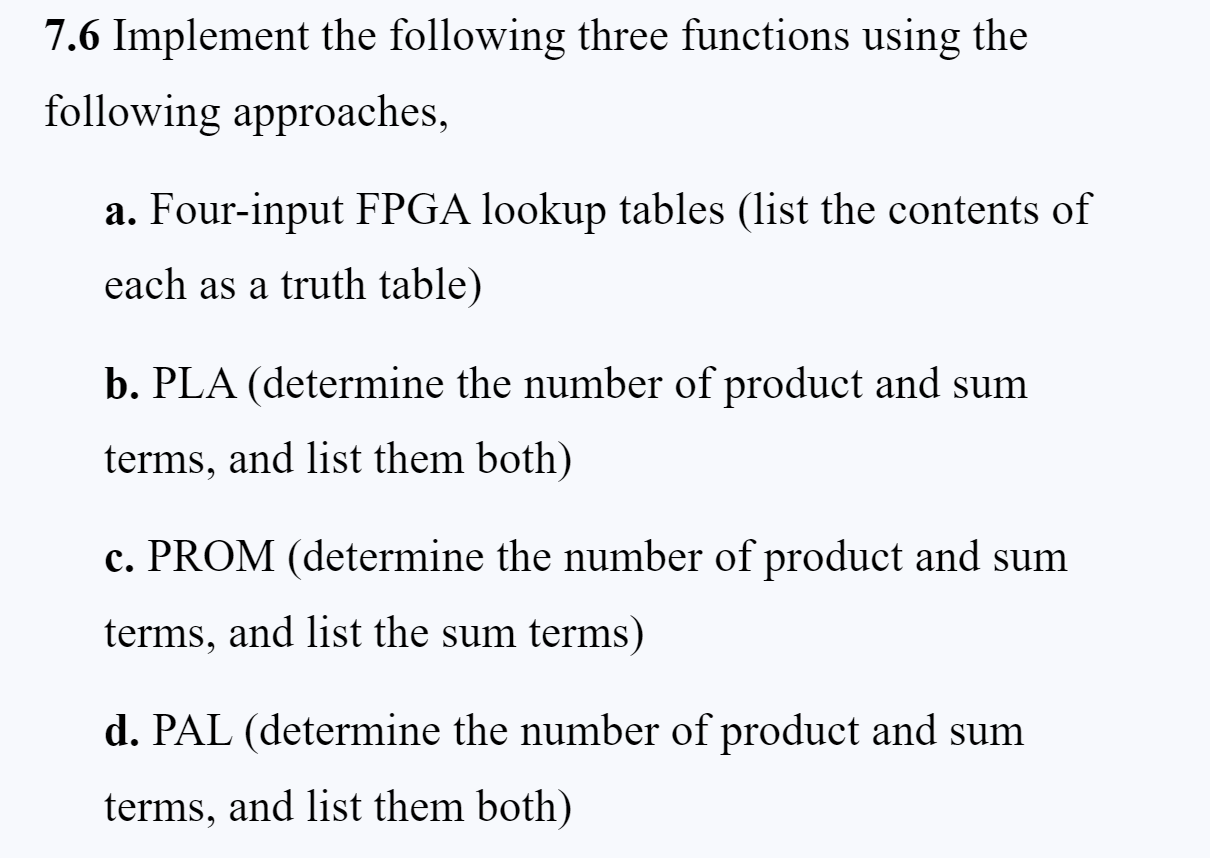 Solved 76 Implement The Following Three Functions Using The 
