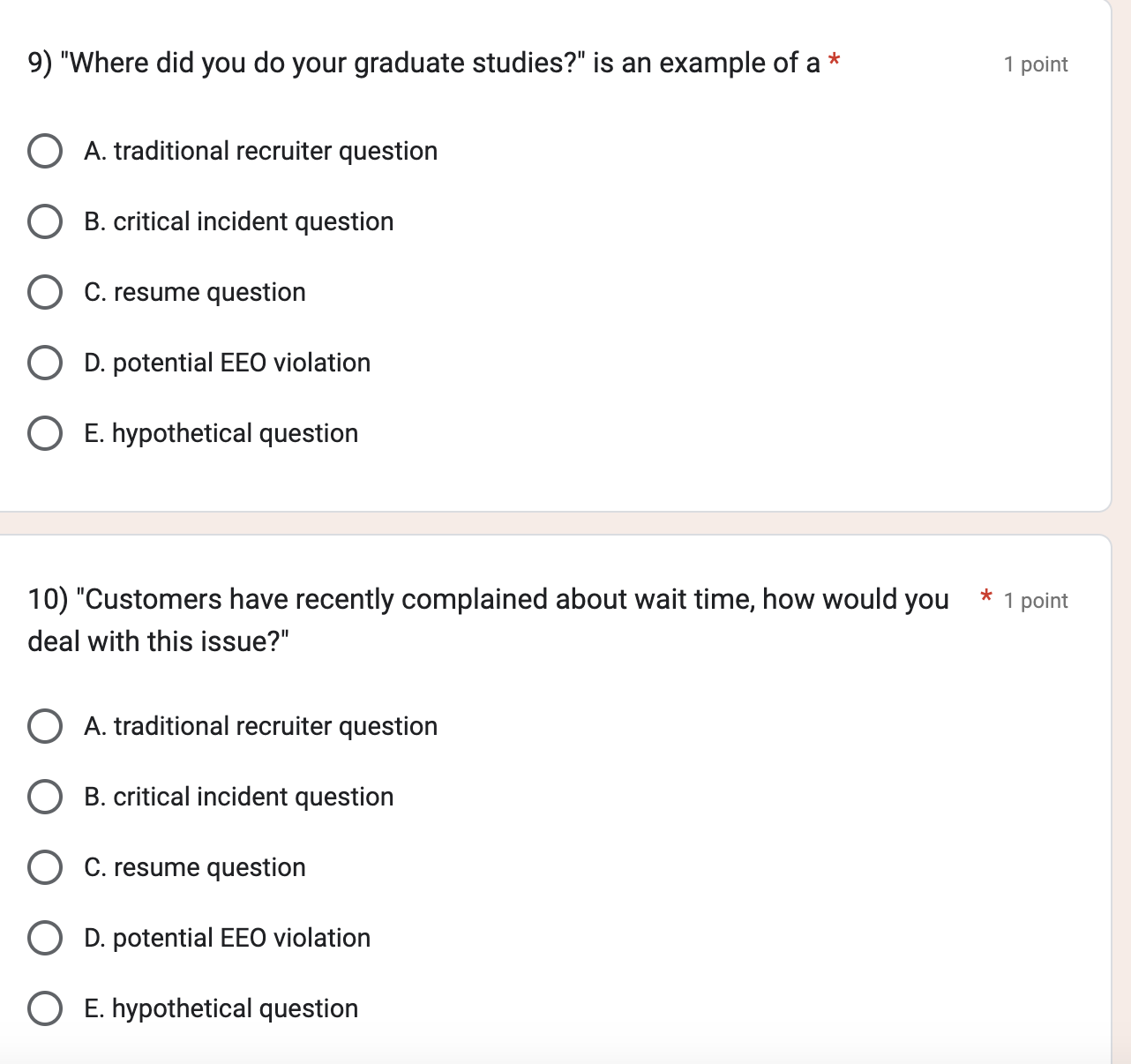 Solved 5) Hiring person who has similar interests to the | Chegg.com