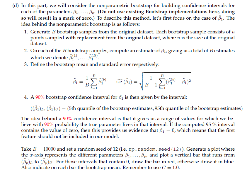 Solved (d) In this part, we will consider the nonparametric | Chegg.com