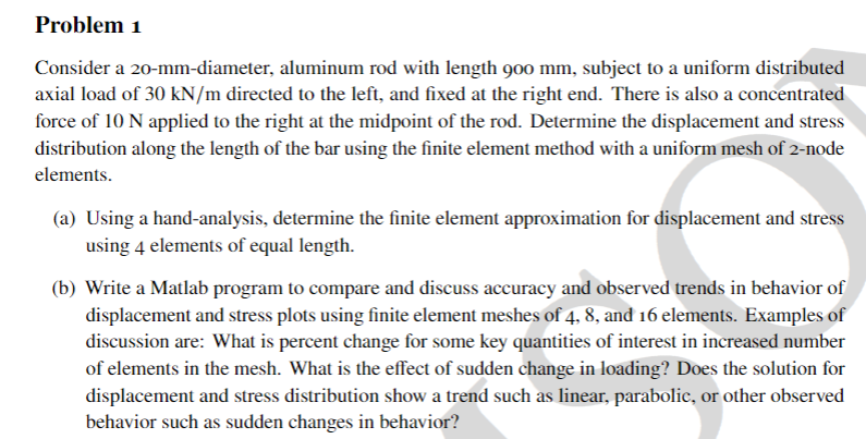 Solved Consider a 20-mm-diameter, aluminum rod with length | Chegg.com