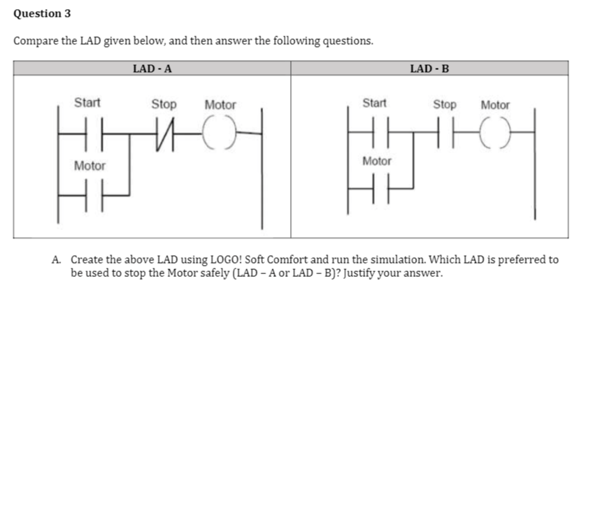 Solved Question 3 Compare the LAD given below, and then | Chegg.com