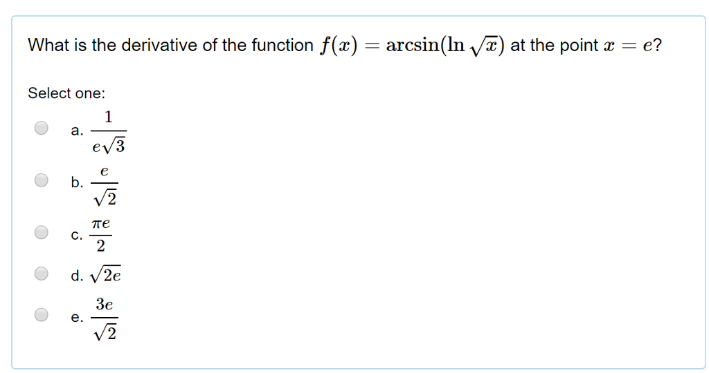 Solved What is the derivative of the function f(x) | Chegg.com