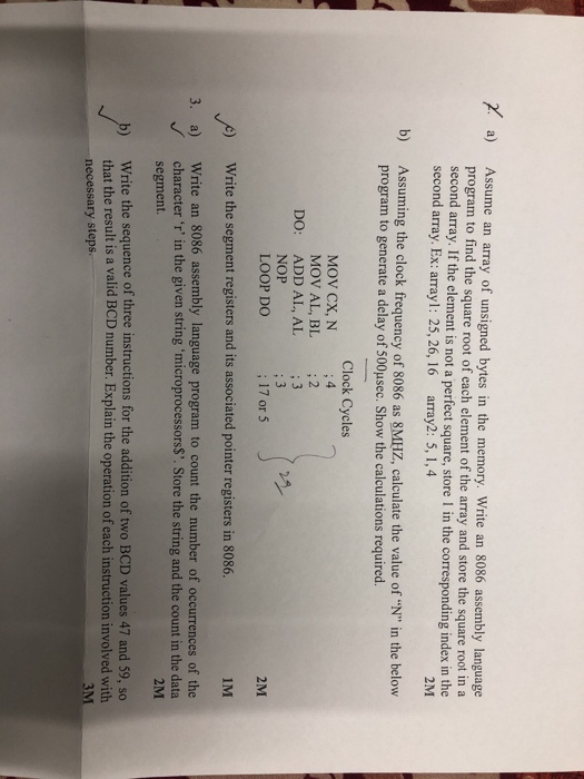 Solved Assume An Array Of Unsigned Bytes In The Memory 1249