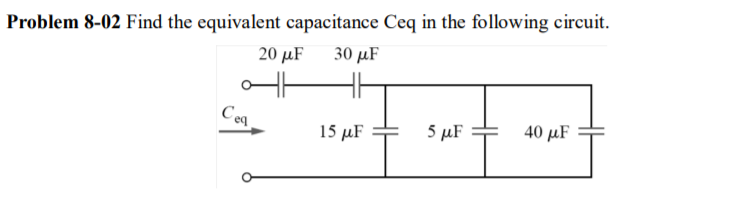 Solved Problem 8-02 Find the equivalent capacitance Ceq in | Chegg.com