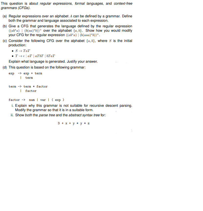 Solved This question is about regular expressions, formal | Chegg.com