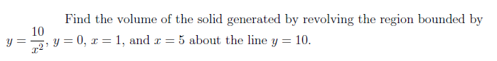 Solved Find the volume of the solid generated by revolving | Chegg.com