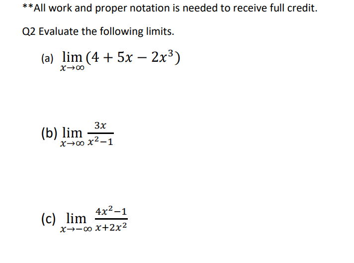 Solved ?**** ﻿All work and proper notation is needed to | Chegg.com