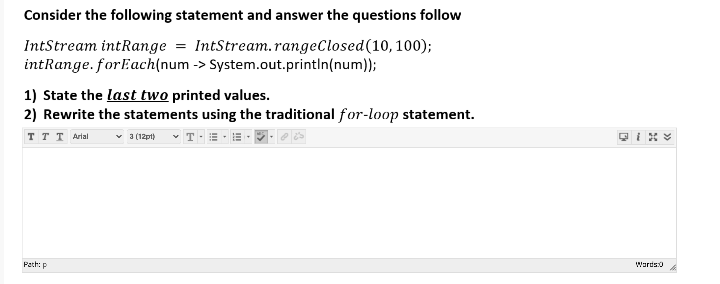 Solved Consider the following statement and answer the | Chegg.com