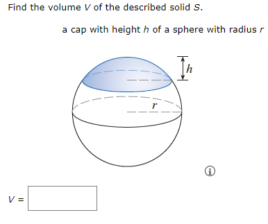 Solved Find the volume V of the described solid S. The base | Chegg.com