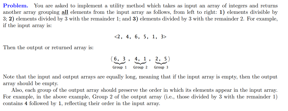 Solved Problem. You are asked to implement a utility method | Chegg.com