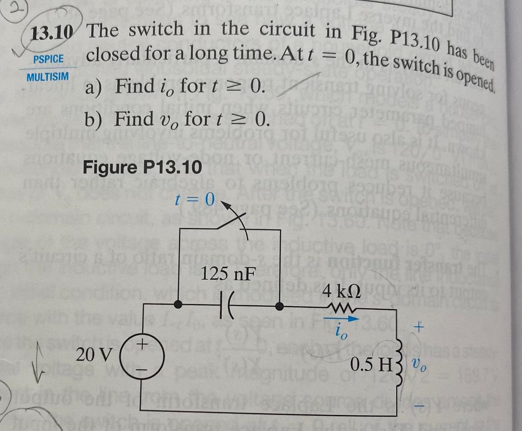 Solved Please find all initial and final conditions , as | Chegg.com