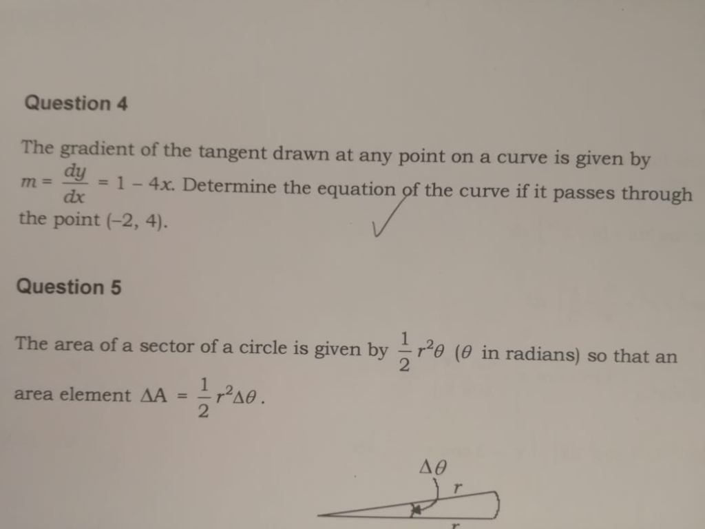 Solved Question 4 The gradient of the tangent drawn at any | Chegg.com