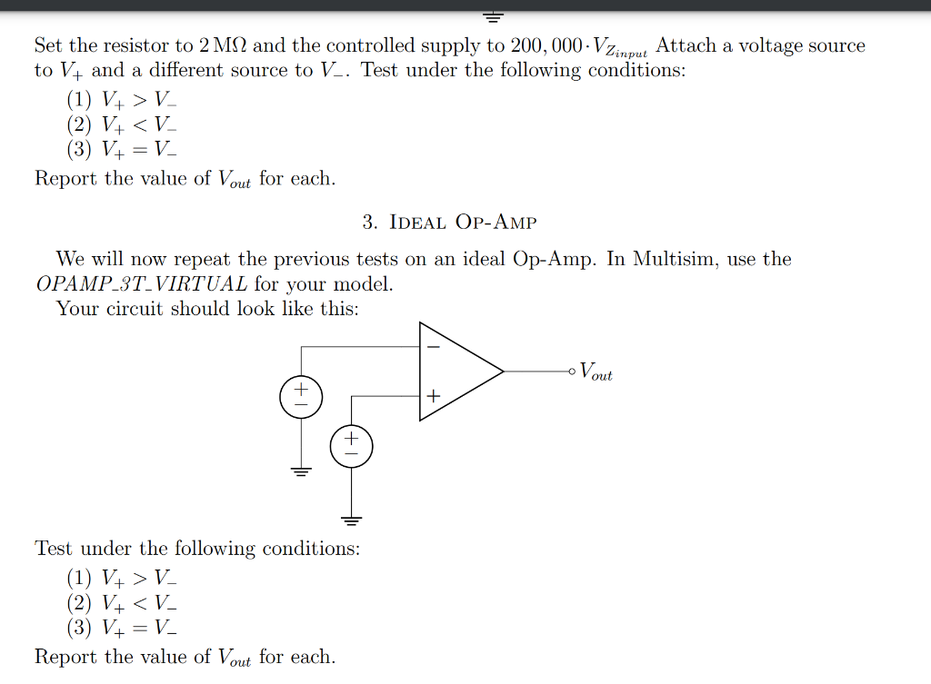 Set the resistor to 2MΩ and the controlled supply to | Chegg.com