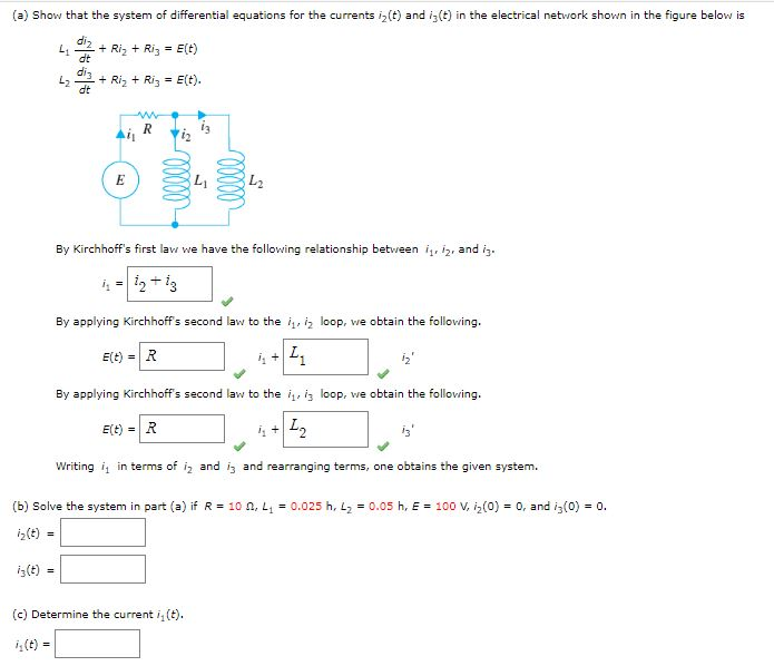 Solved Show that the system of differential equations for | Chegg.com