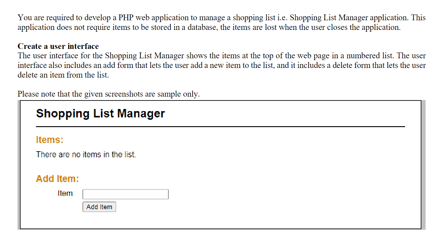 Solved You are required to develop a PHP web application to | Chegg.com