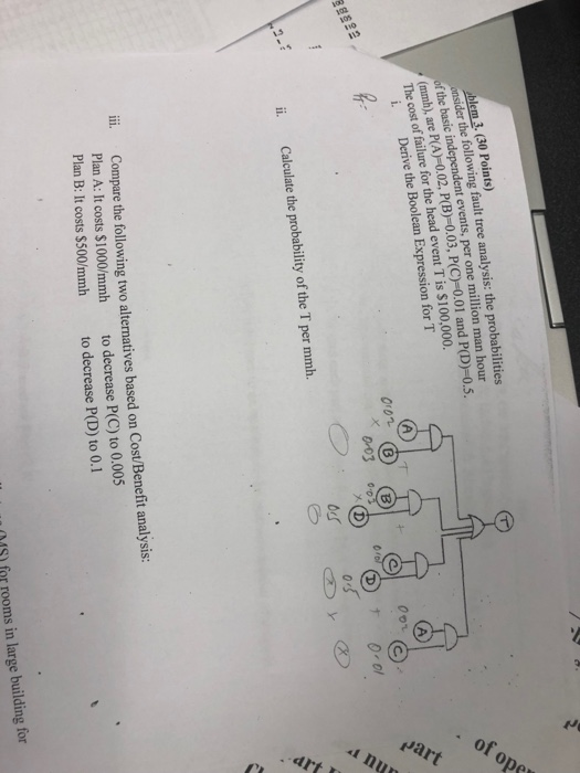 Solved onsider the following fault tree analysis: the | Chegg.com