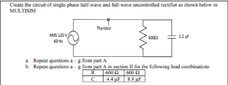 Solved Power Electronics Circuit with RC-Load (not an | Chegg.com