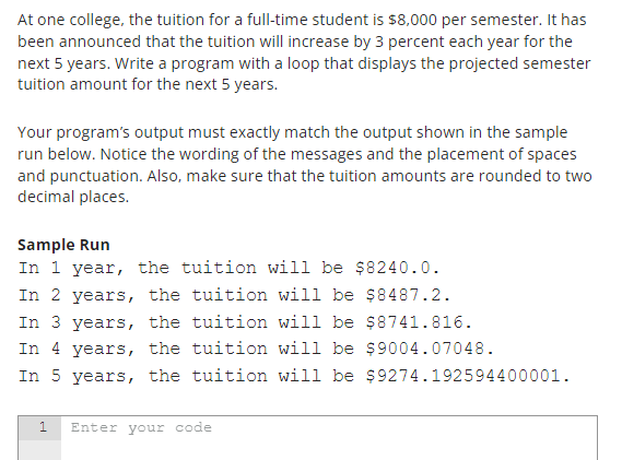 Solved At one college, the tuition for a full-time student | Chegg.com Solved At one college, the tuition for a full-time student | Chegg.com