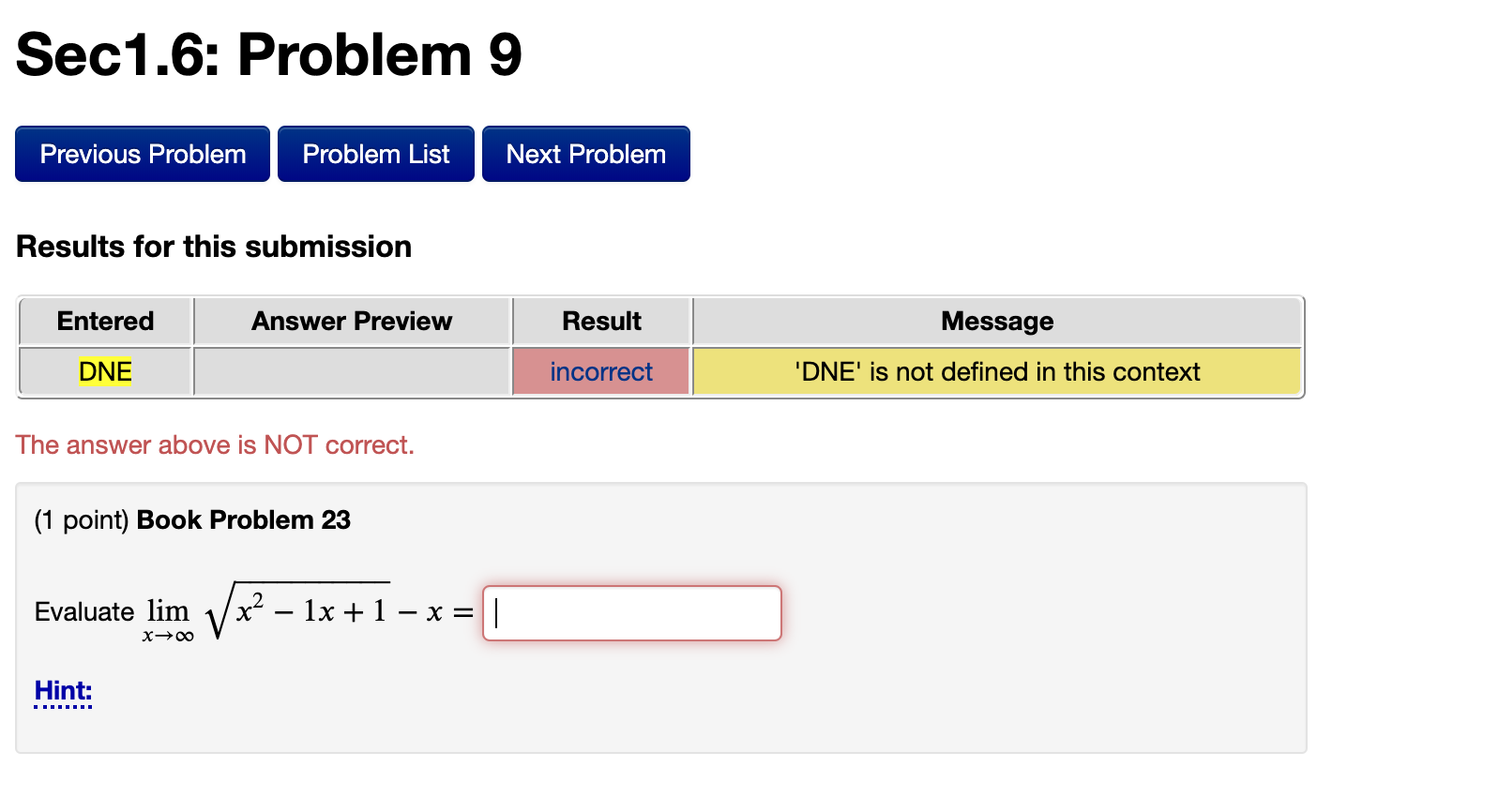 Solved Sec1.6: Problem 9 Previous Problem Problem List Next | Chegg.com