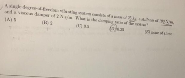 Solved , A single degree-of-freedom vibrating system | Chegg.com