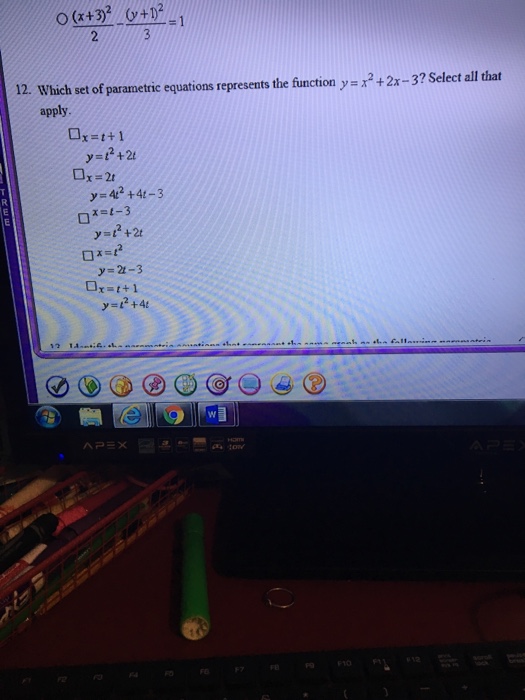 Solved Which set of parametric equations represents the | Chegg.com