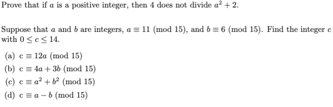 Solved Prove that if a is a positive integer, then 4 does | Chegg.com