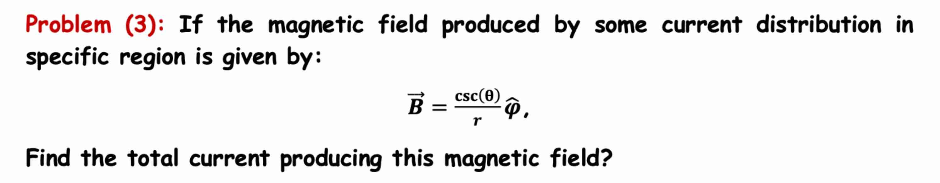 Solved Problem (3): If ﻿the magnetic field produced by ﻿some | Chegg.com