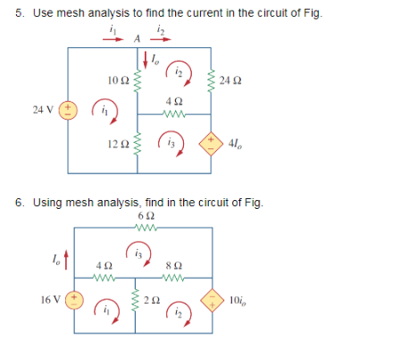 Solved 5. Use mesh analysis to find the current in the | Chegg.com