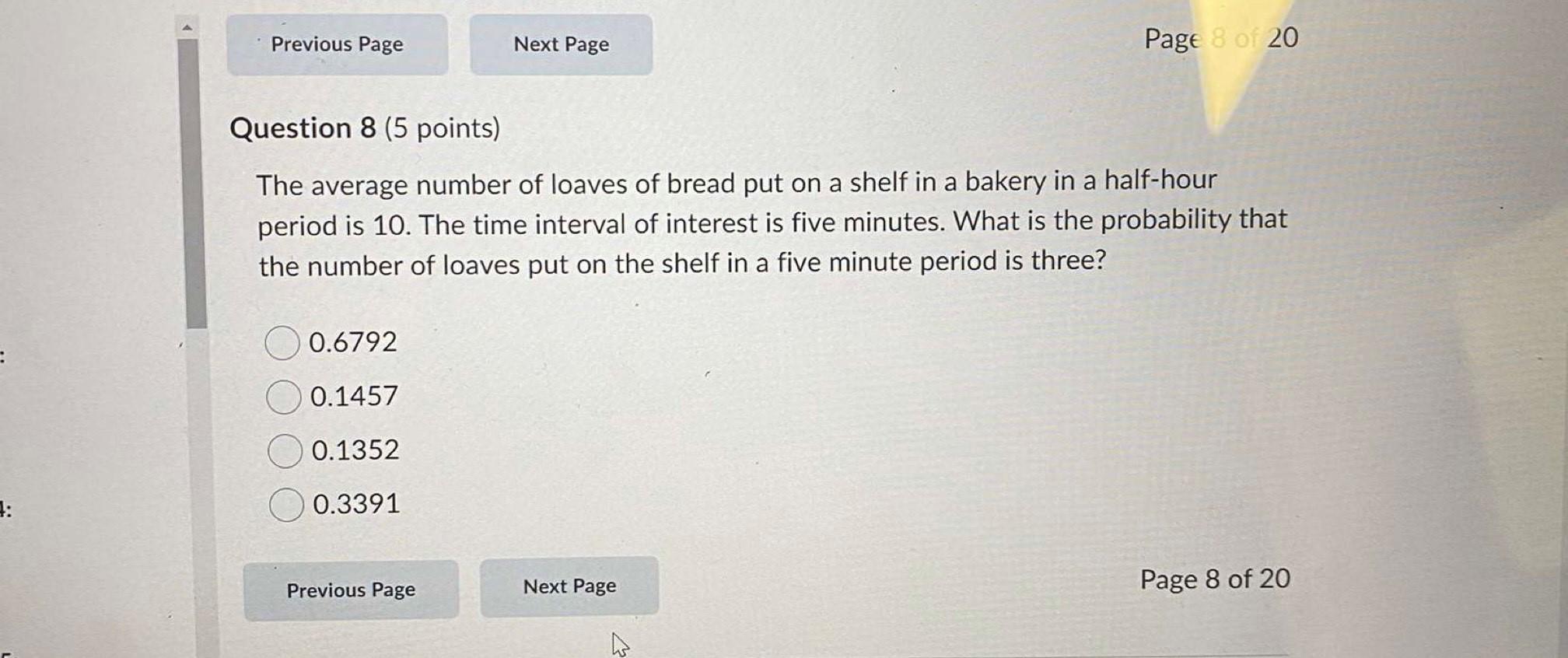 Solved Previous Page Next Page Page 8 o 20 Question 8 (5 | Chegg.com