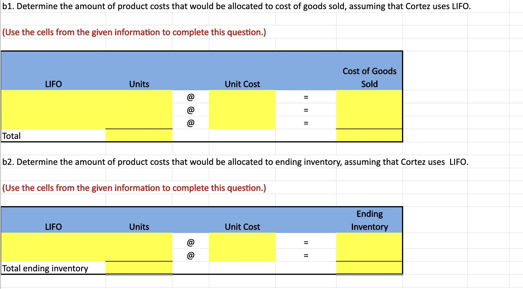 1. Determine the amount of product costs that would | Chegg.com