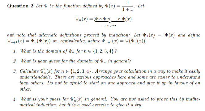 Solved Question 2 Let Ψ be the function defined by | Chegg.com
