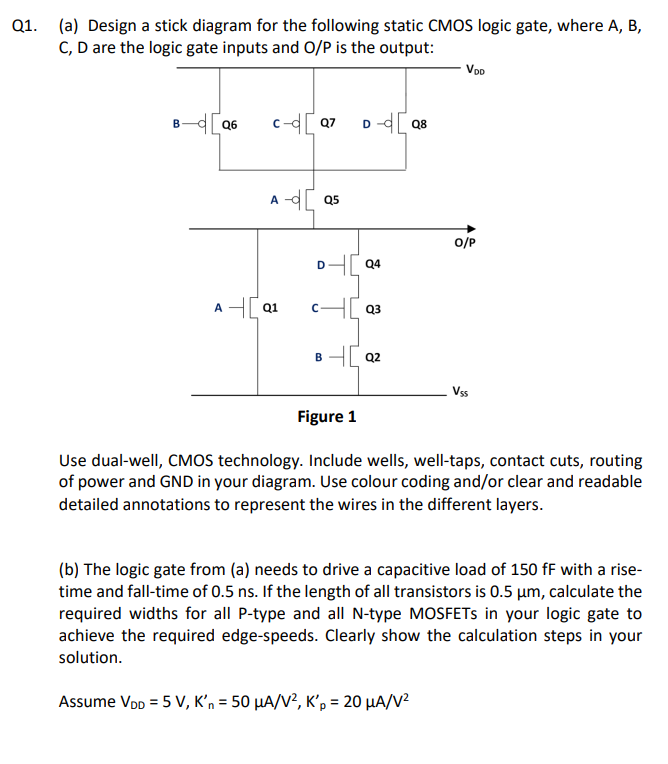 21. (a) Design a stick diagram for the following | Chegg.com