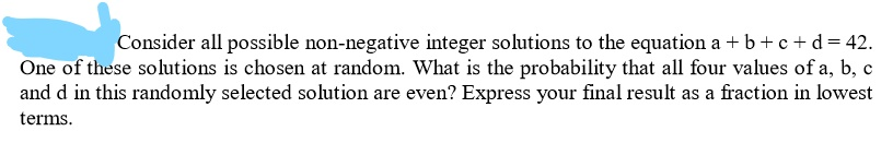 Solved Consider all possible non-negative integer solutions | Chegg.com