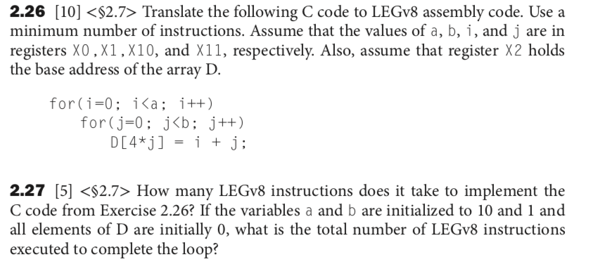 Solved 2.26 [10] Translate the following C code to | Chegg.com