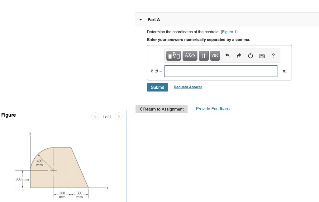 Solved Part A Determine the coordinates of the centroid. | Chegg.com