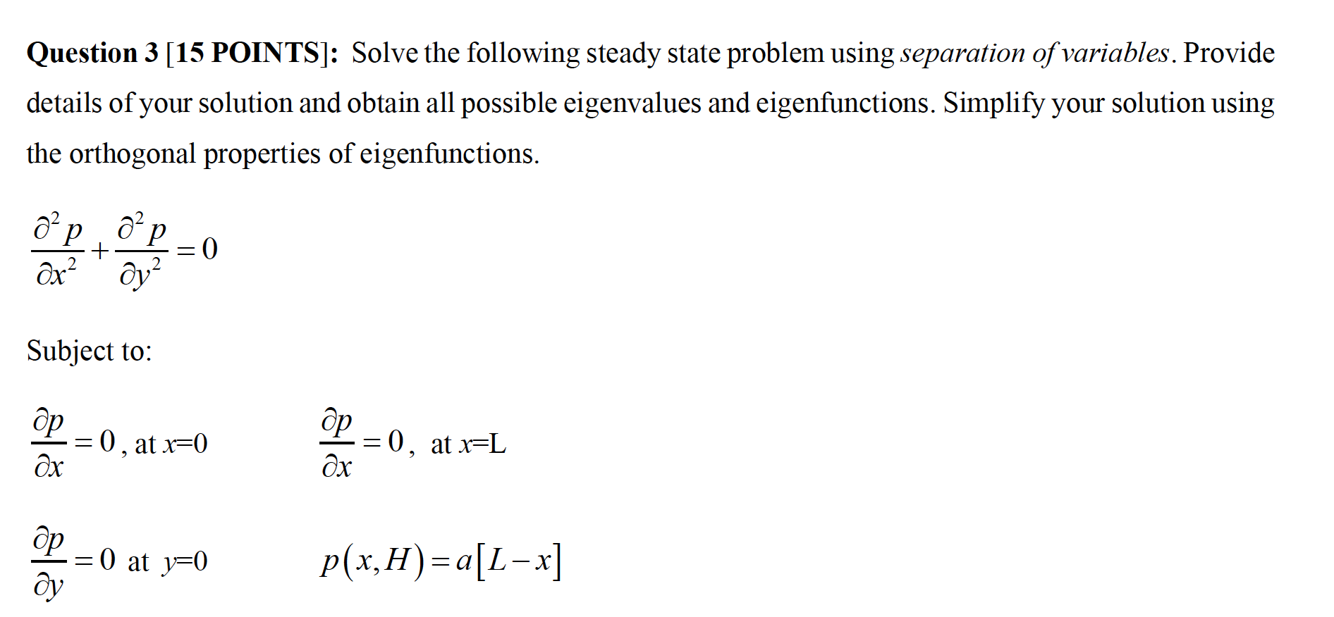Solved Solve the following steady state problem using | Chegg.com