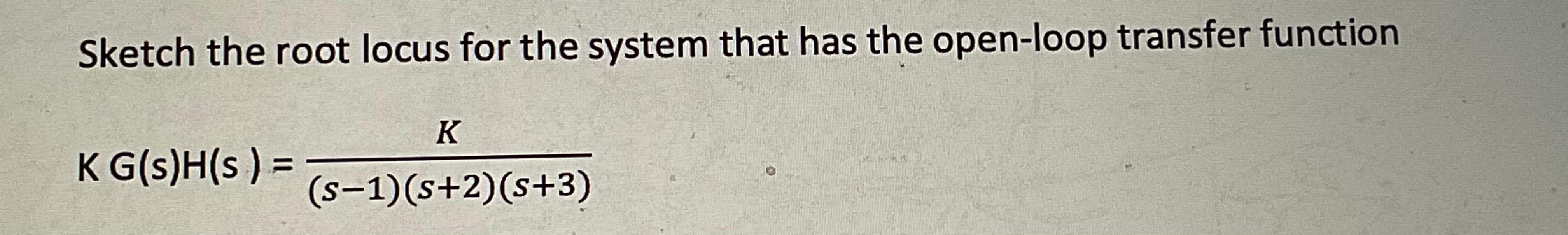 Solved Sketch the root locus for the system that has the | Chegg.com