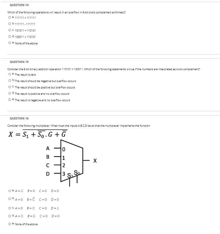 Solved Question 14 Which Of The Following Operations Will 