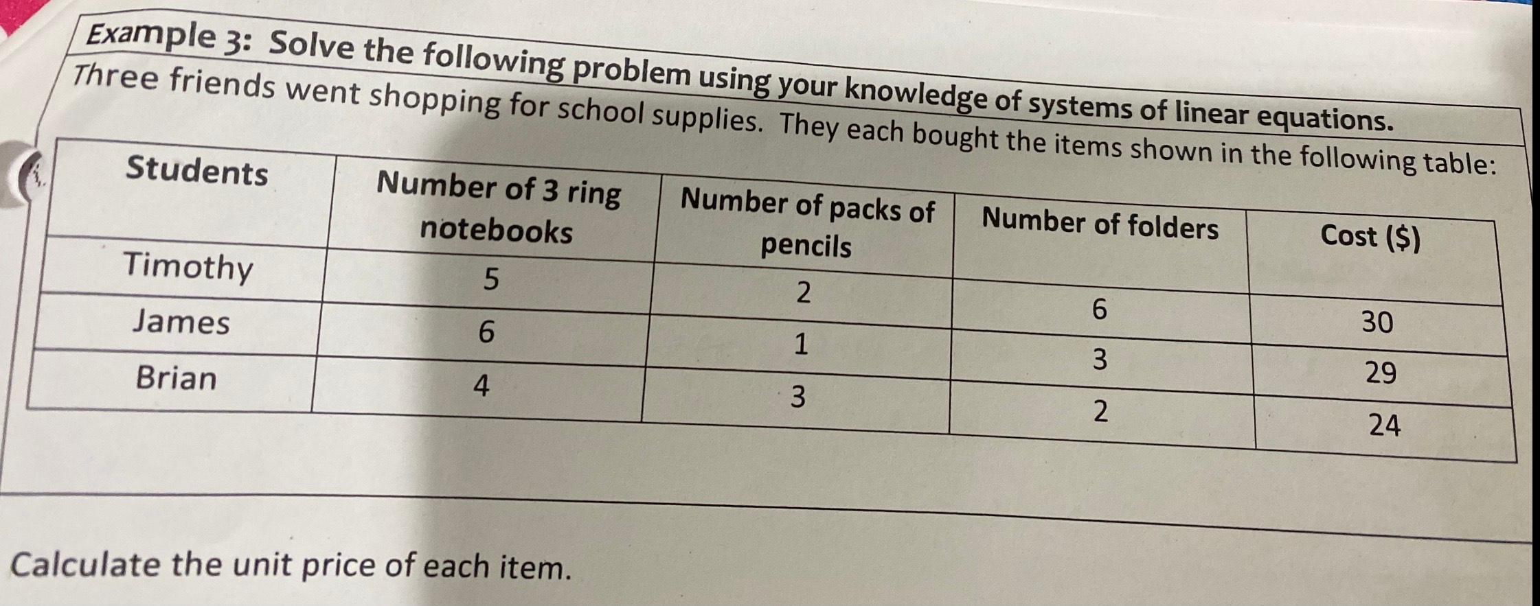Solved Example 3: Solve the following problem using your | Chegg.com