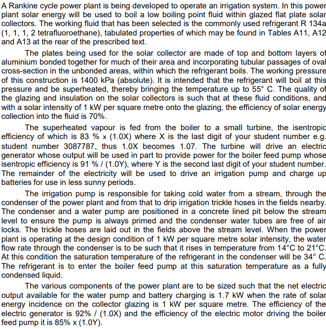 Solved A Rankine cycle power plant is being developed to | Chegg.com