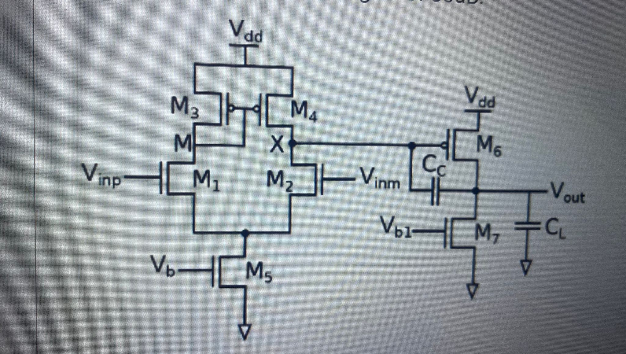 Solved In the figure a two-stage Miller compensated | Chegg.com