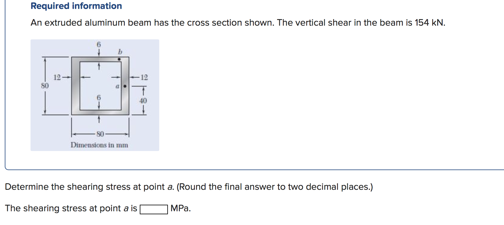 solved-required-information-an-extruded-aluminum-beam-has-chegg