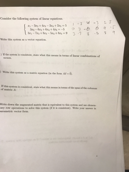 Solved Consider the following system of linear equations. | Chegg.com