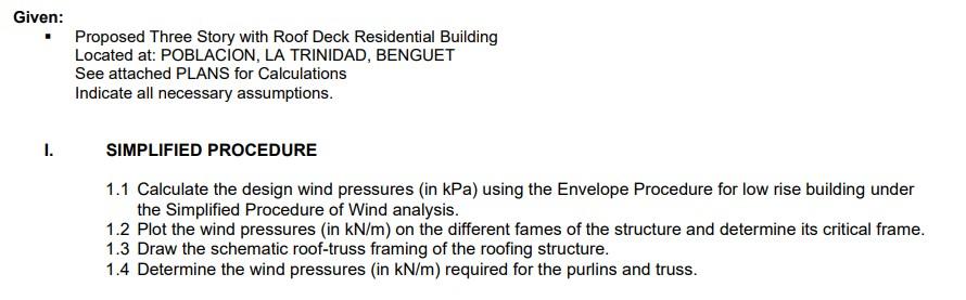 Given: - Proposed Three Story with Roof Deck | Chegg.com