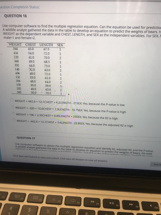 Solved estion Completion Status: QUESTION 16 Use computer | Chegg.com