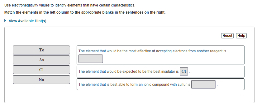 Solved Use electronegativity values to identify elements | Chegg.com