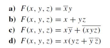 Solved Use a table to express the values of each of these | Chegg.com