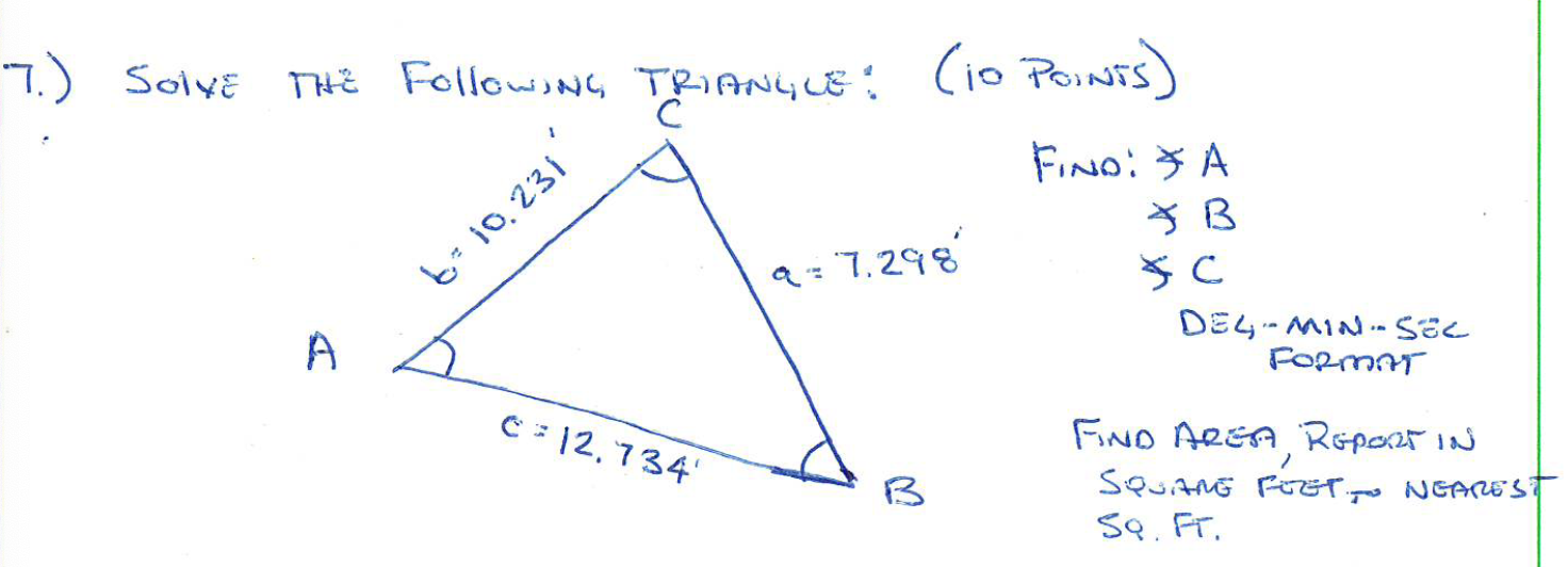 Solved Solve the following triangle: Find angle A, B, C | Chegg.com